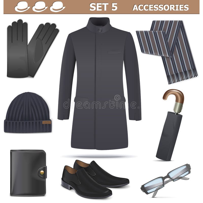 Vector Male Accessories Set 5 Stock Vector - Illustration of clothes ...
