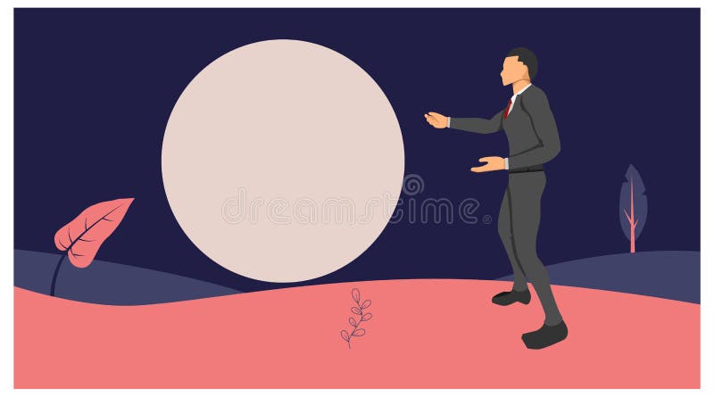 Vector Male Character Displays Empty Templates. Provision of Empty ...