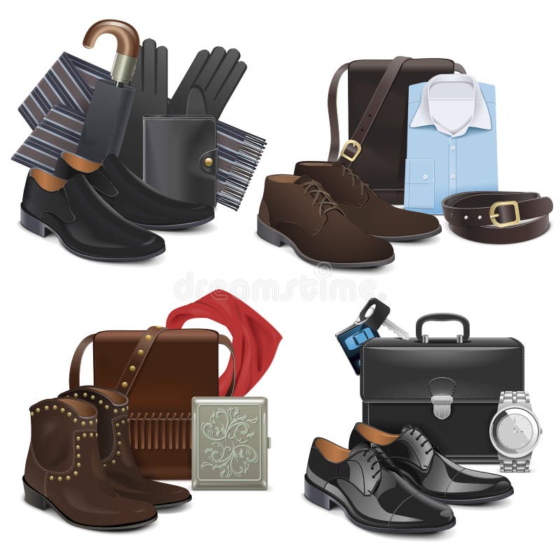 Vector Male Fashion Accessories Stock Vector - Illustration of concept ...