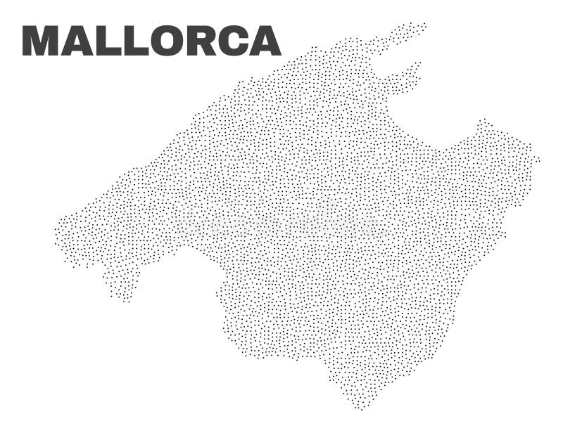 Vector Mallorca Map of Points Stock Vector - Illustration of black ...