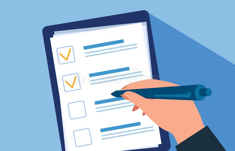 Vector of a Man Filling Out an Application Form Stock Illustration ...