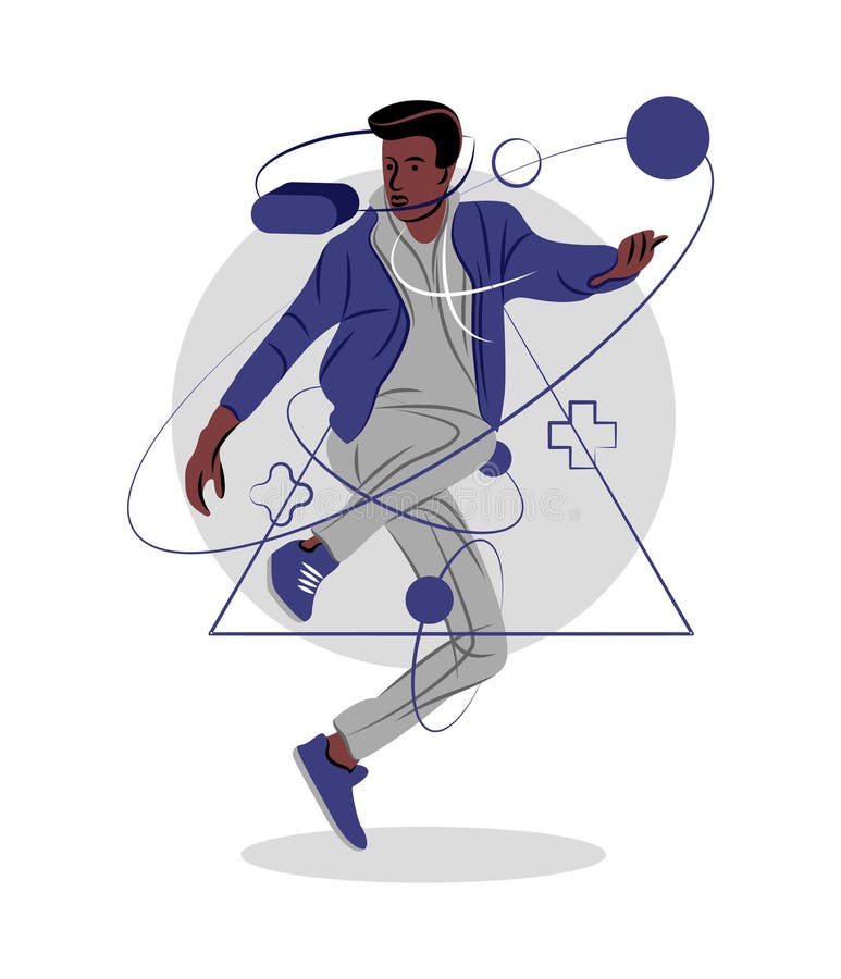 Vector Man in Graphic Style. Digital Art Stock Vector - Illustration of ...