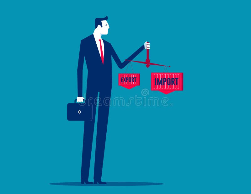 Vector the Man Has an Import Container on One Side of the Scale and an ...