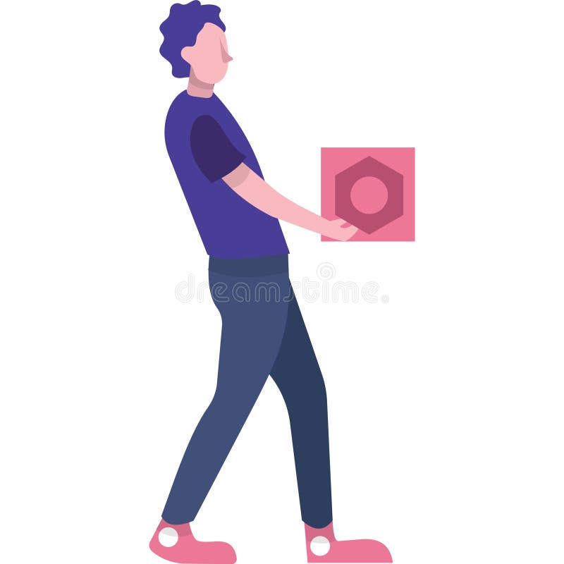 Vector Man Holding Setting Icon in Hand on White Stock Vector ...