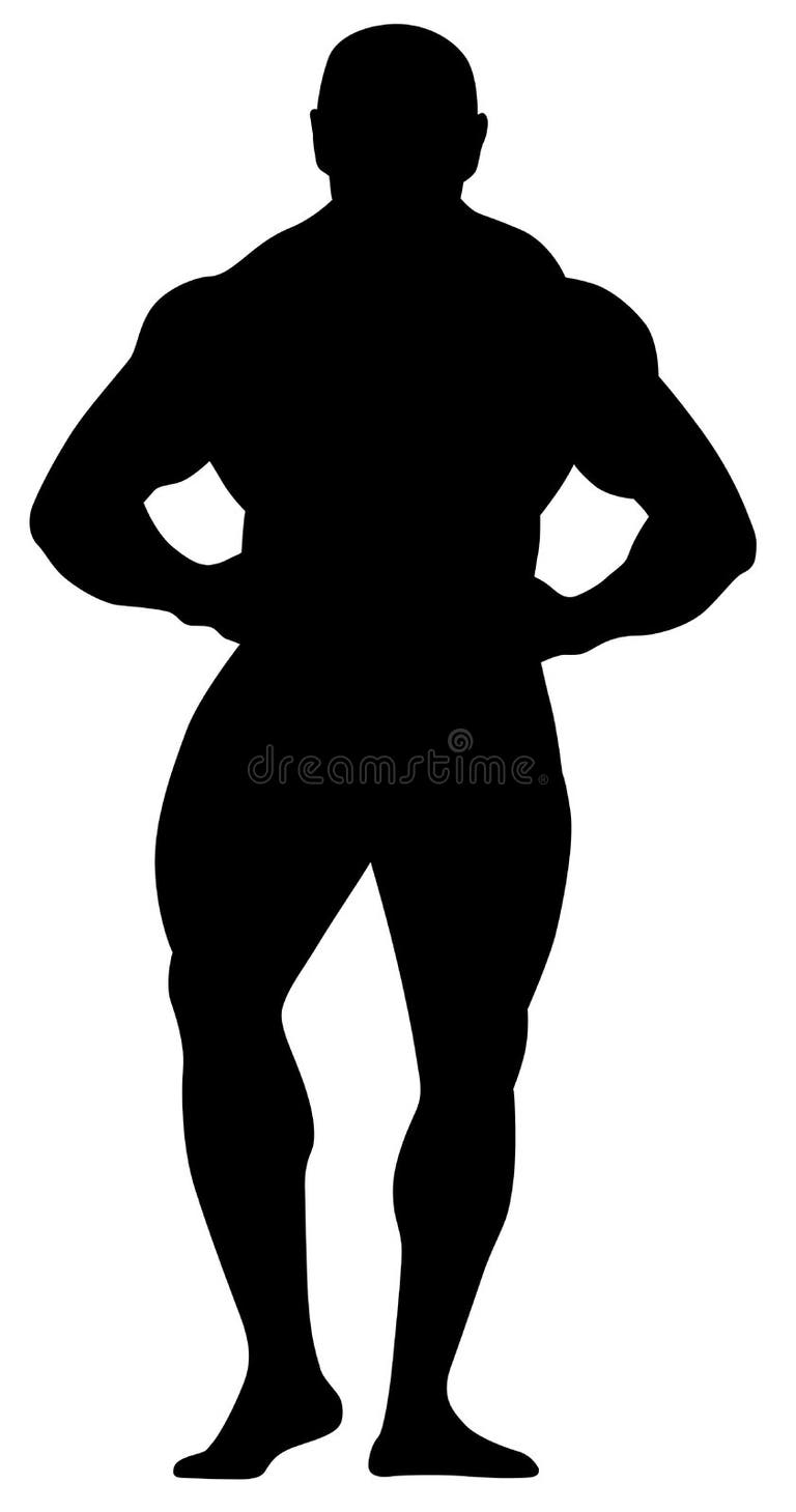 Bodybuilder Flexing Muscles Vector Illustration Stock Illustrations ...
