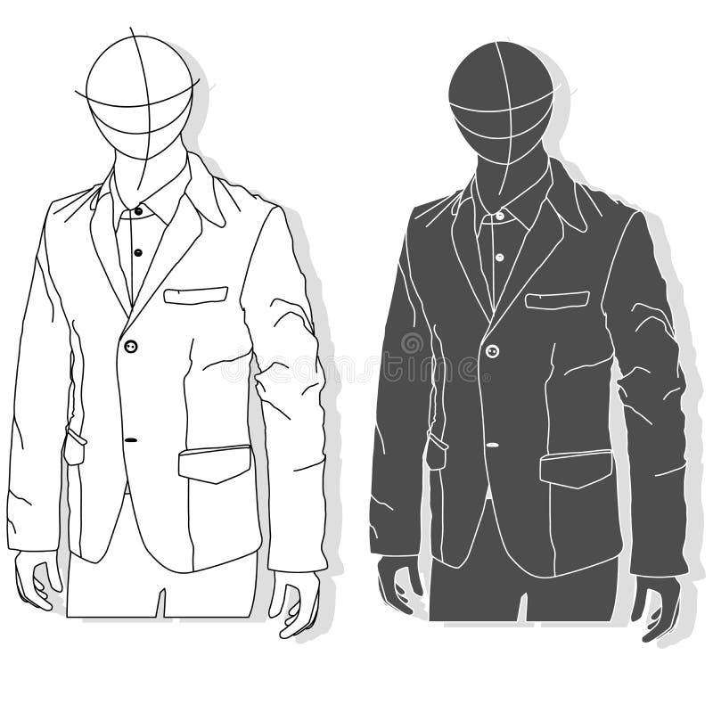 Male Coat Set Vector Stock Vector Illustration Of Jacket 84534405