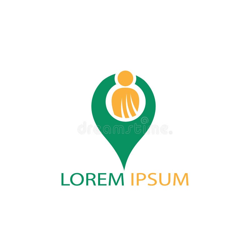 Vector Man and Map Pointer Logo Combination. Stock Vector - Illustration of locator, body: 155174156