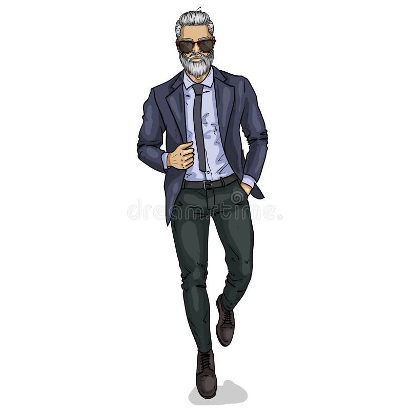 Vector man model dressed stock vector. Illustration of outfit - 106496939