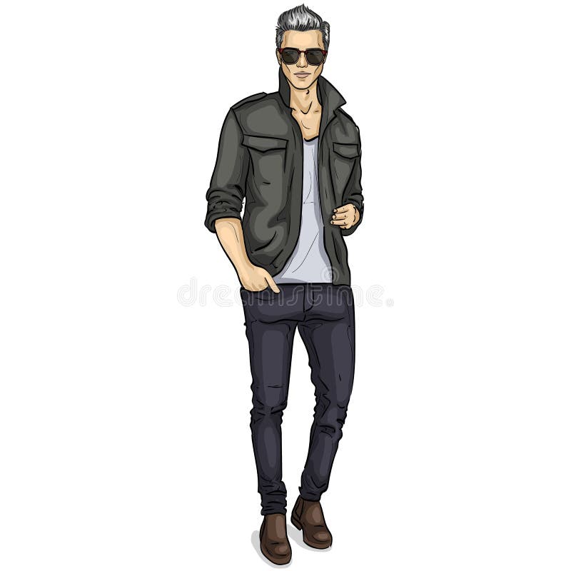 Vector man model dressed stock vector. Illustration of body - 107498812
