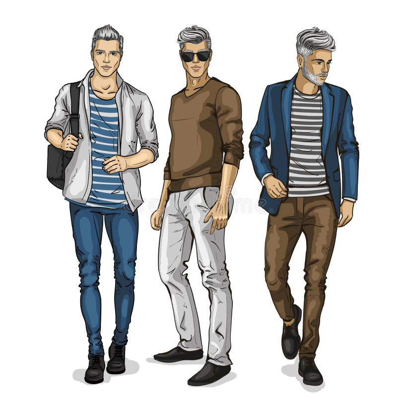 Vector man models stock vector. Illustration of outfit - 106221488