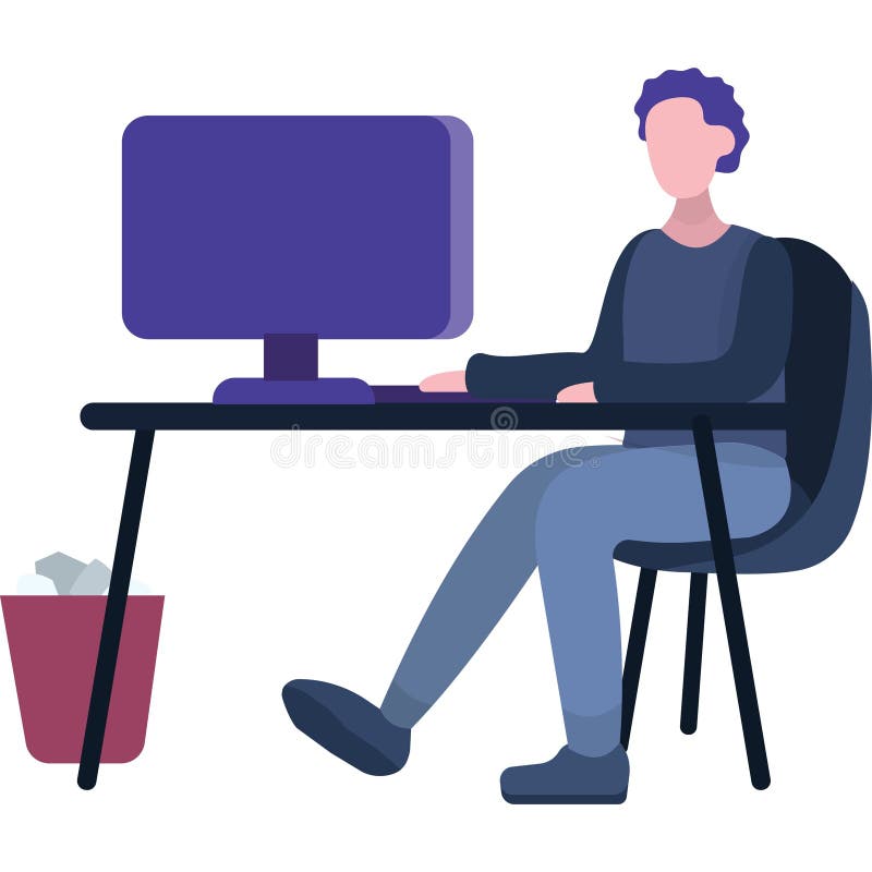 Vector Man in Office Using Cloud Data Storage Icon Stock Illustration ...