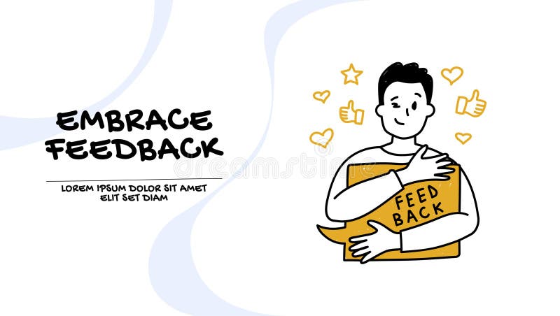 Vector of a Man Open for a Feedback Stock Illustration - Illustration ...