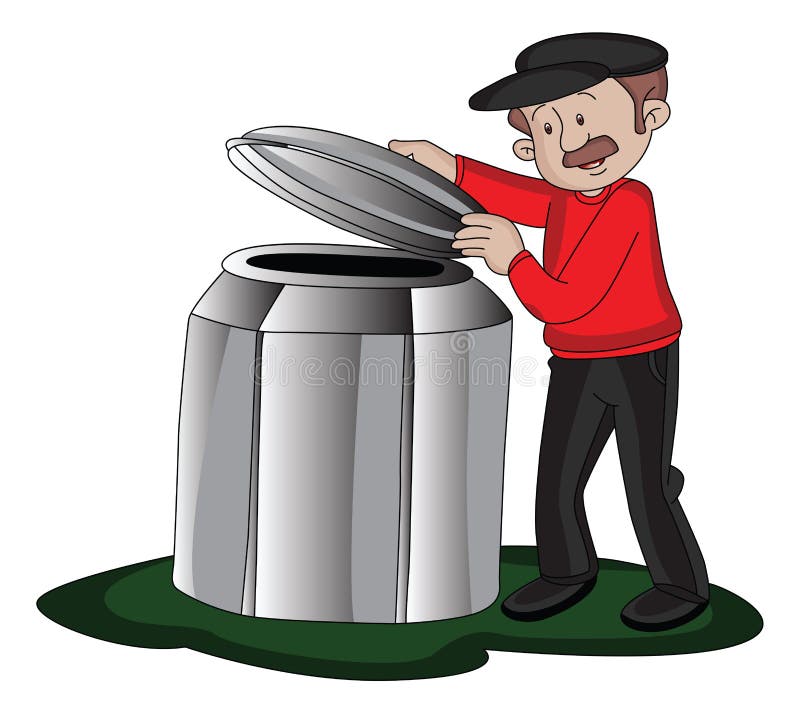 Vector of Man Opening Barrel`s Lid Stock Vector - Illustration of ...