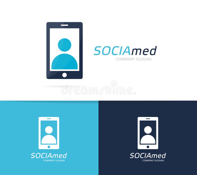 Vector Man and Phone Logo Combination. Human and Mobile Symbol or Icon ...
