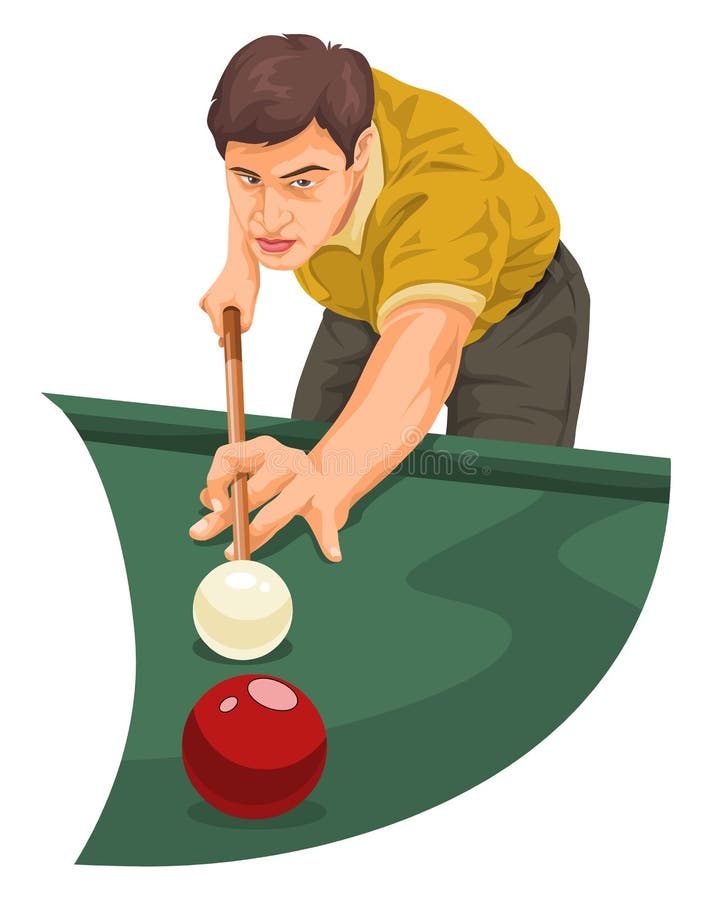 Vector of Man Playing Billiards. Stock Vector - Illustration of ...