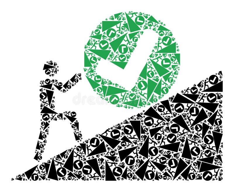 Man Rolling Confirmation Up Recursive Icon Collage of Self Icons Stock ...