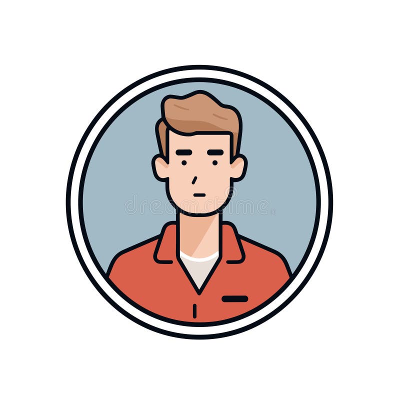 Vector of a Man S Face in a Circle - Minimalistic and Modern Design ...