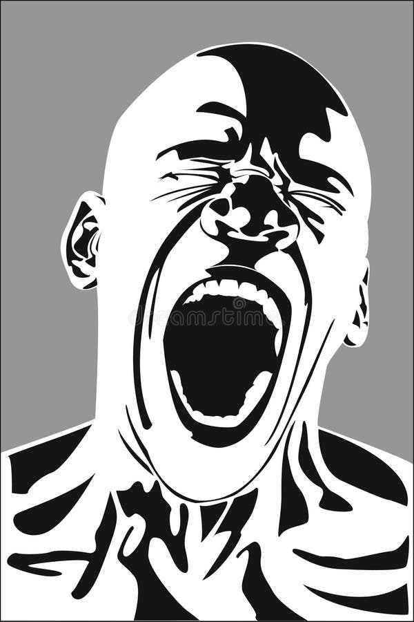 Vector Man Screaming agony stock vector. Illustration of anger - 738980