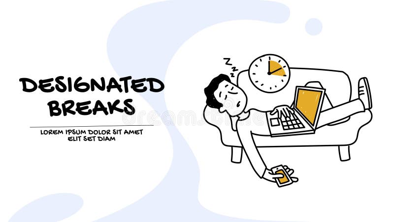 Vector of a Man Taking a Break Short Nap during the Day Stock ...