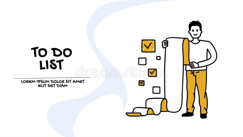 Vector of a Man with a To Do List Stock Illustration - Illustration of ...