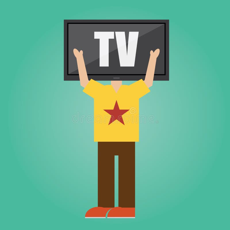 Vector of Man with TV Head .concept Stock Vector - Illustration of male ...