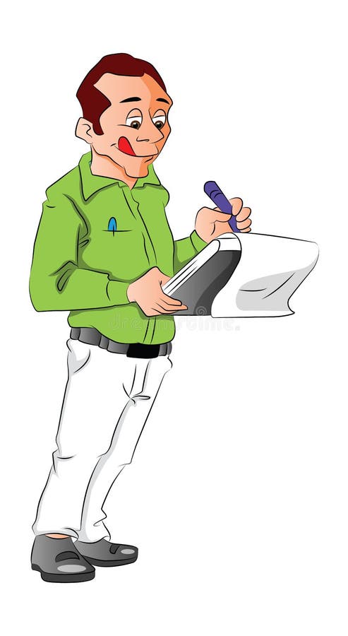 Vector of Man Writing Notes Stock Vector - Illustration of color, stare ...