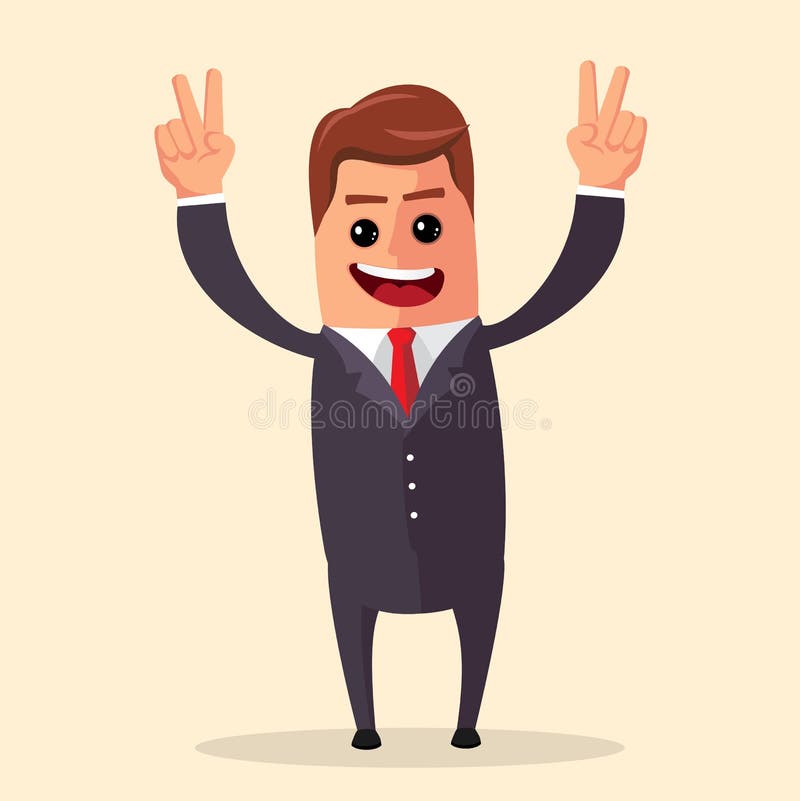 Vector Manager or Business Character Happy and with Open Arms, Smiling ...