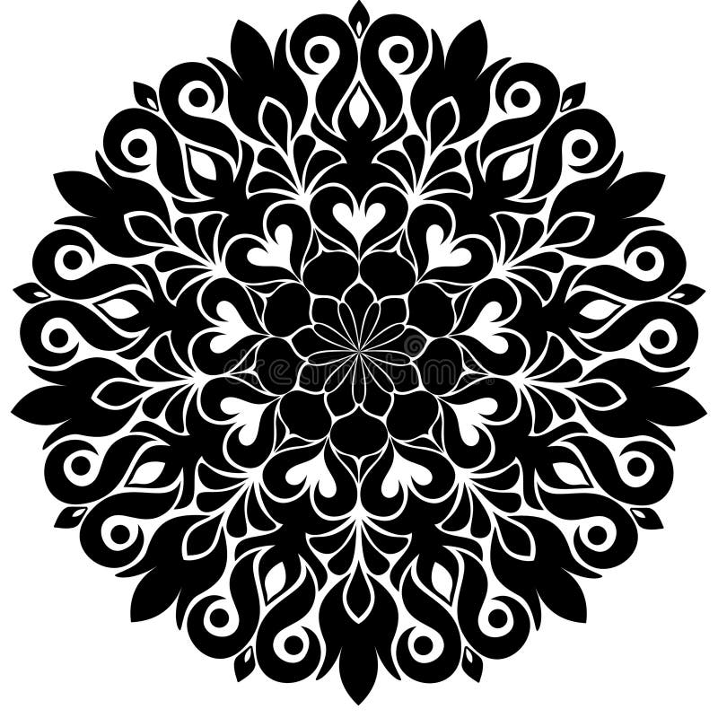 Vector Mandala Floral Patterns ,hand Draw Circular Ornament. Stock ...