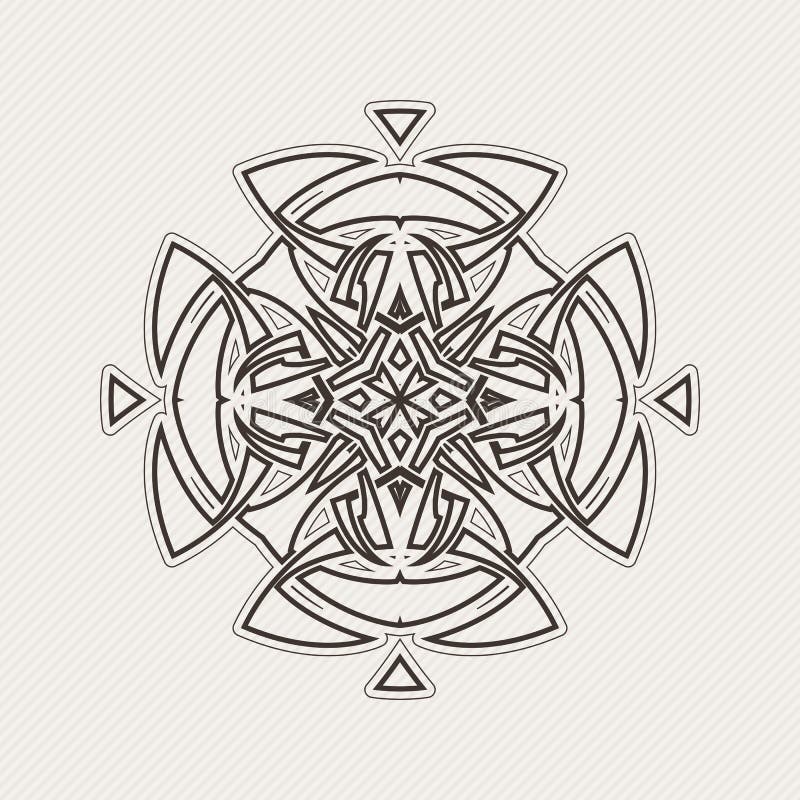 Vector Mandala. Gothic Lace Tattoo. Celtic Weave with Sharp Corners ...