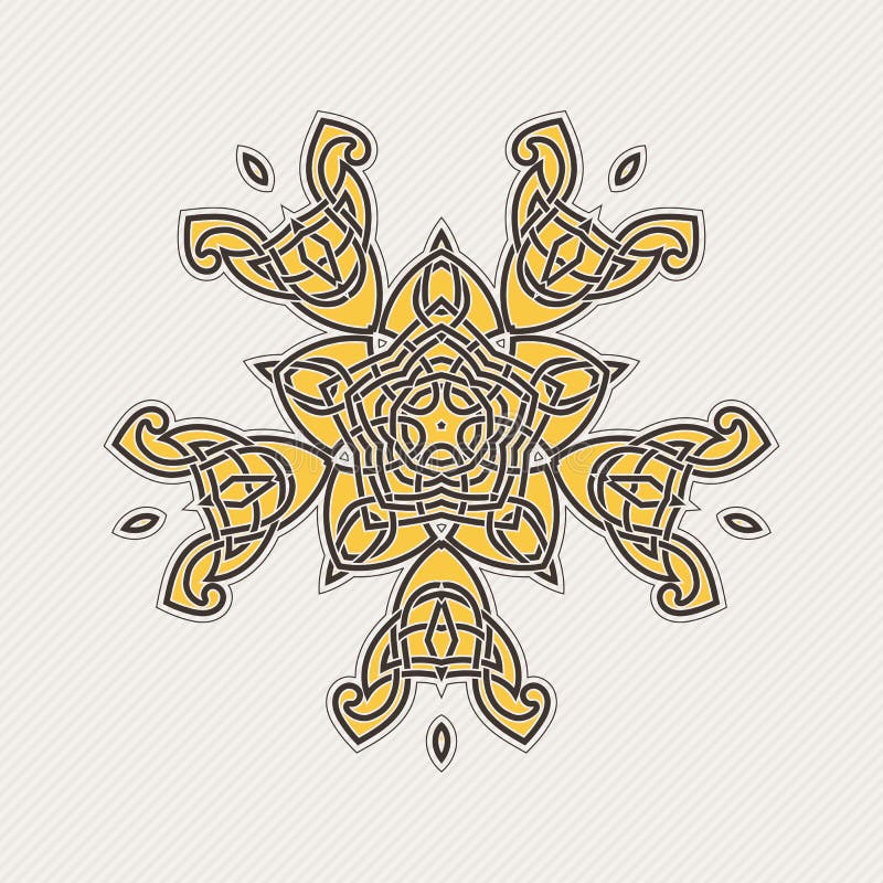 Vector Mandala. Gothic Lace Tattoo. Celtic Weave with Sharp Corners ...