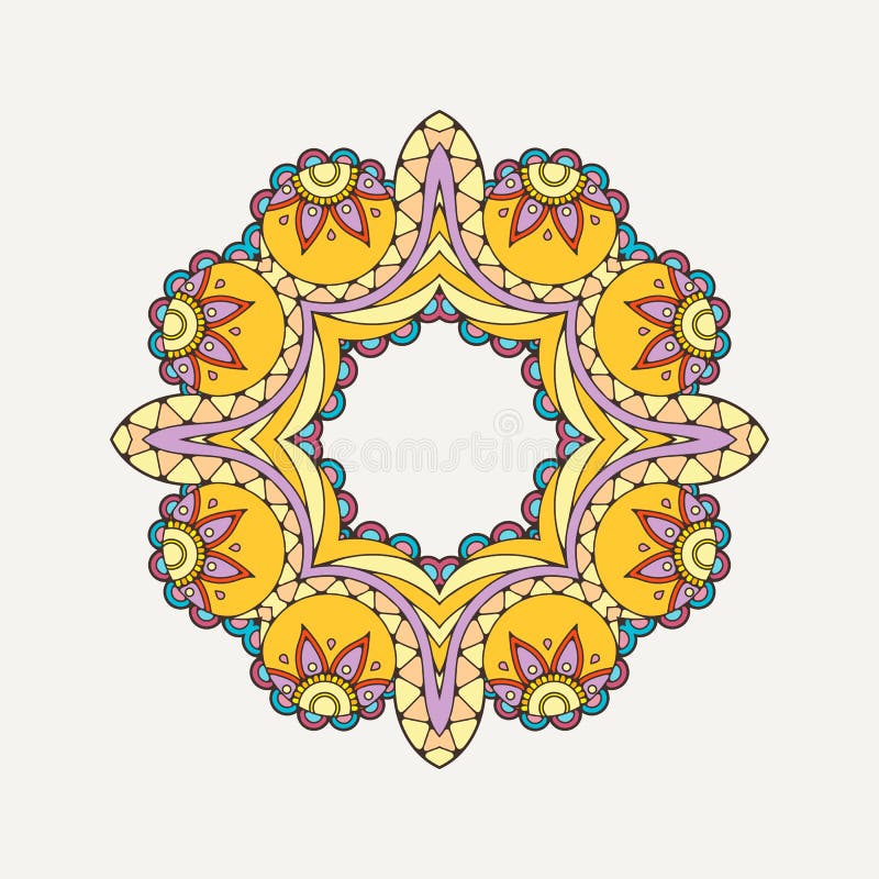 Vector Mandala. Mehndi Lace Tattoo. Oriental Weave with Sharp Corners ...