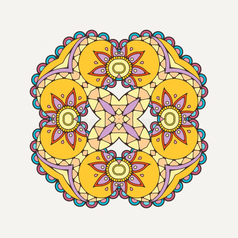 Vector Mandala. Mehndi Lace Tattoo. Oriental Weave with Sharp Corners ...