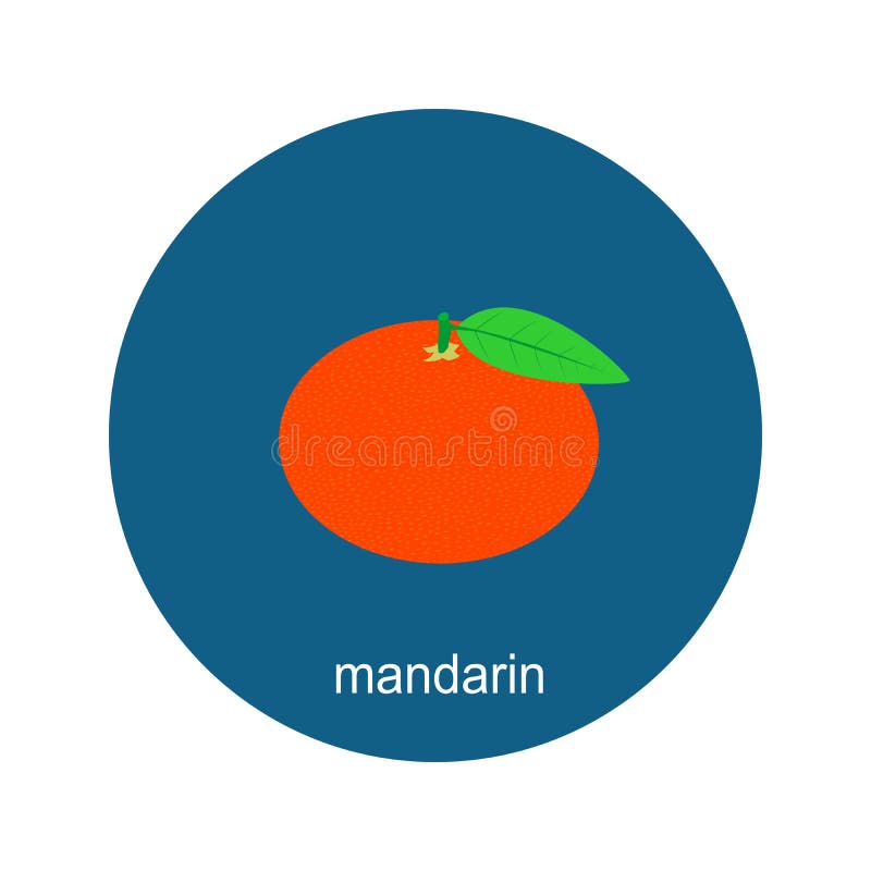 Vector Mandarin Icon Isolated on White Background. Stock Vector ...