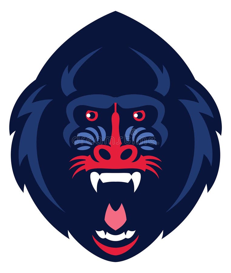 Mandrill monkey head stock vector. Illustration of teeth - 103105541