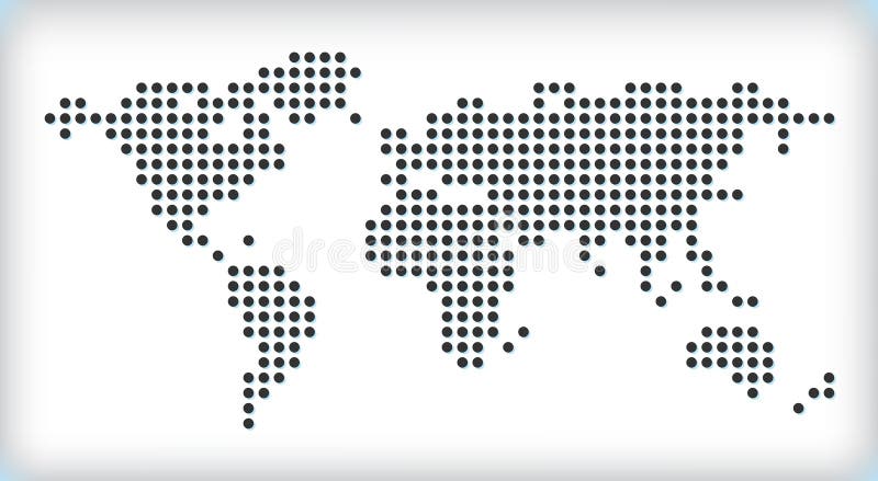 Dotted world map stock vector. Illustration of tile, design - 26992588