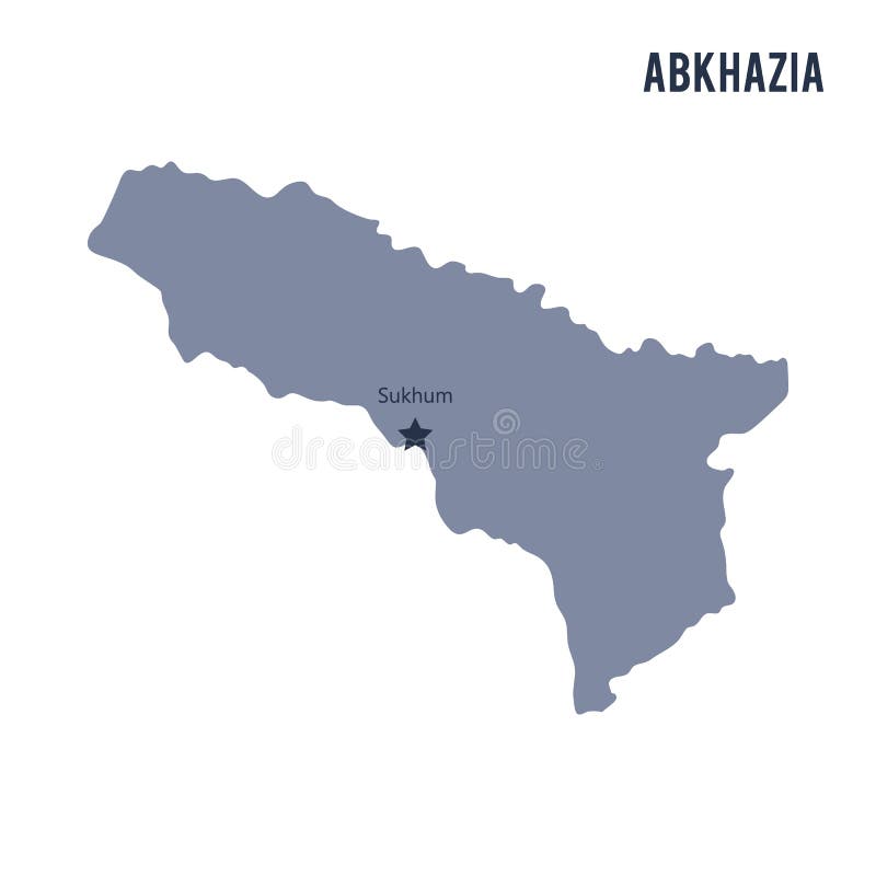 Abkhazia - Map Isolated on White Background. Outline Map. Vector Map ...