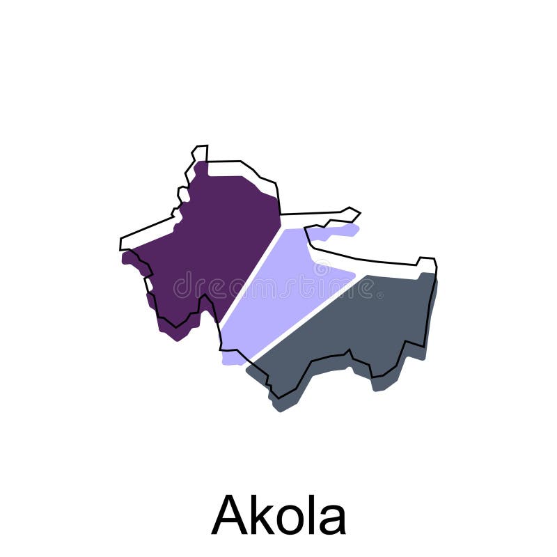 Akola District Map Typography. Akola a District of Maharashtra Stock ...