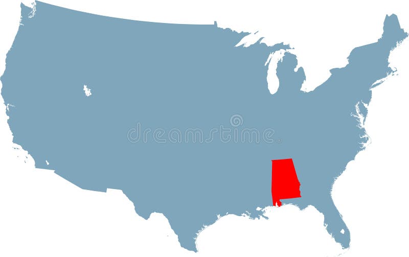 Map of the Alabama stock vector. Illustration of federal - 204632128