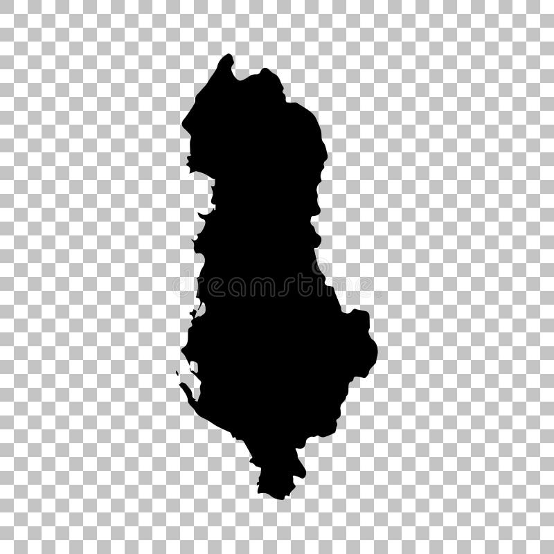 Vector Map Albania. Isolated Vector Illustration. Black on White ...