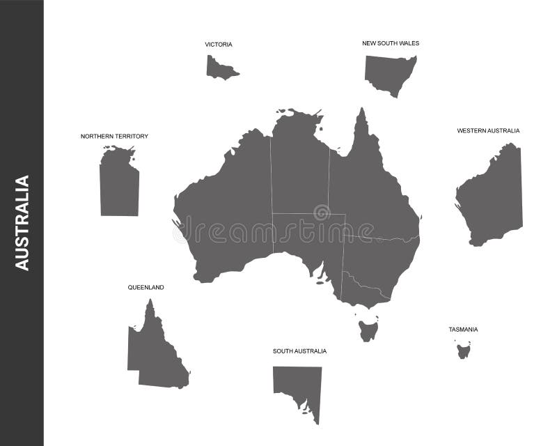 Vector Map of Australia with Borders of States Stock Vector ...
