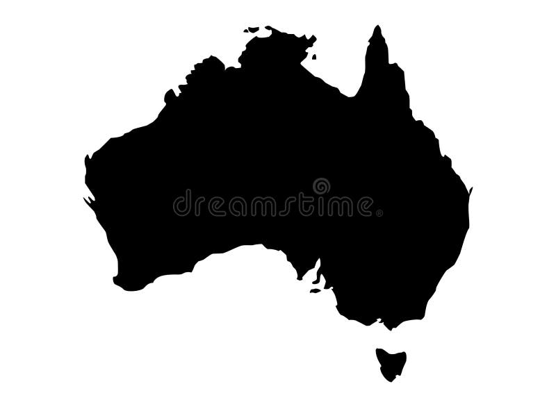 Australia State Map Vector Silhouette Stock Vector - Illustration of ...