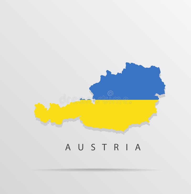 Vector Map of Austria Combined with Ukraine Flag 向量例证 - 插画 包括有 land ...