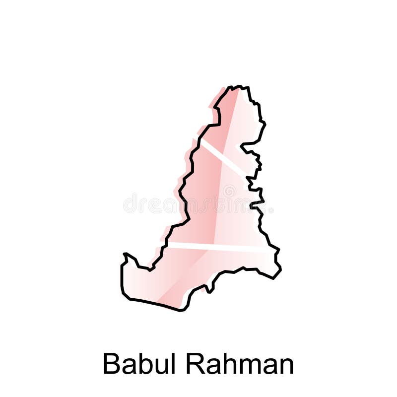 Vector Map of Babul Rahman City Modern Outline, Logo Vector Design ...