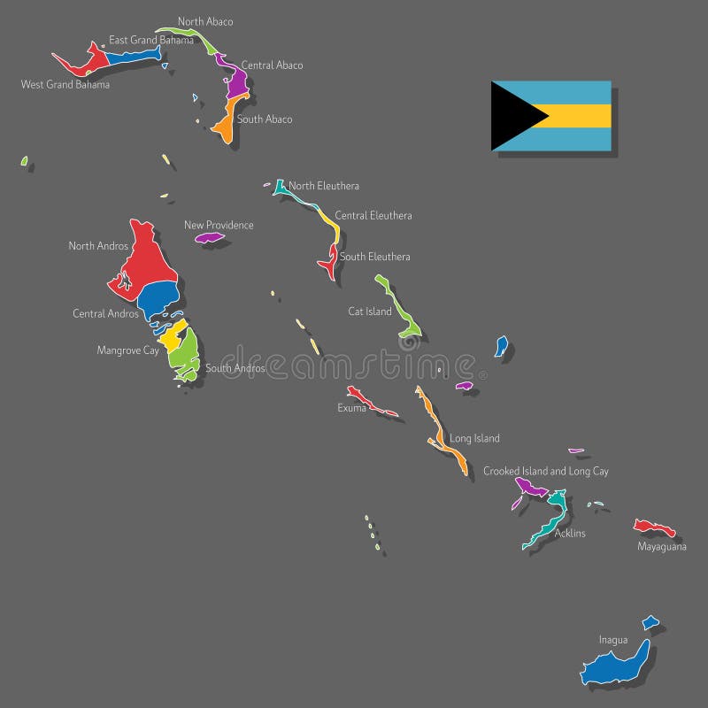 Vector map of Bahamas stock vector. Illustration of detail - 364207129