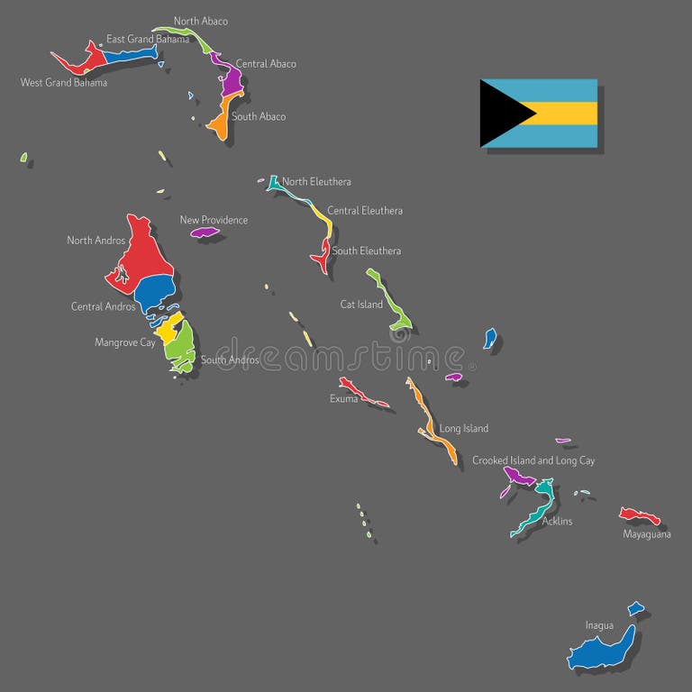 Vector map of Bahamas stock vector. Illustration of detail - 364207129