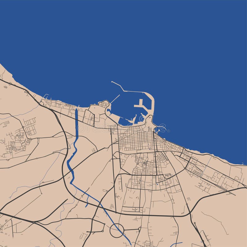 Vector Map of Bari, Italy. Street Map Art Poster Illustration Stock ...