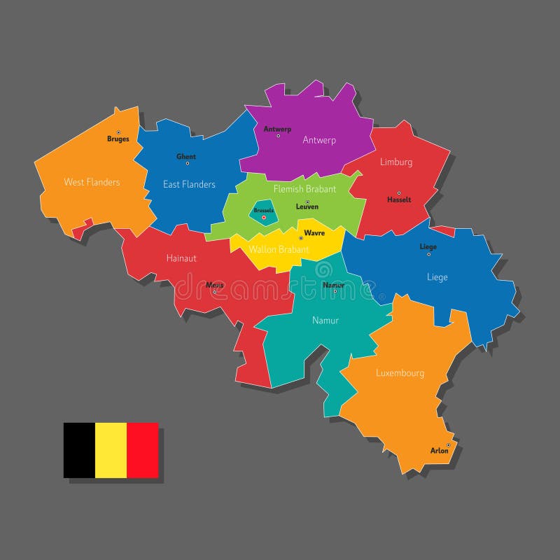 Vector map of Belgium stock vector. Illustration of location - 361968888