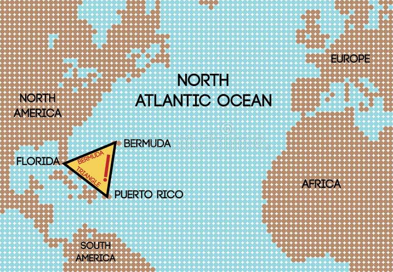 Map Bermuda Triangle Vector Stock Illustrations – 114 Map Bermuda ...