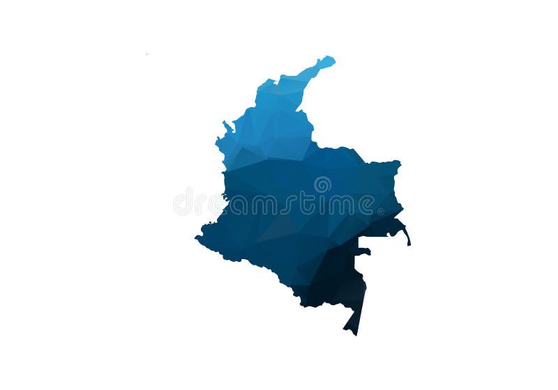 Colombia Map Design with 3D Style. Blue Colombia Map and National Flag ...