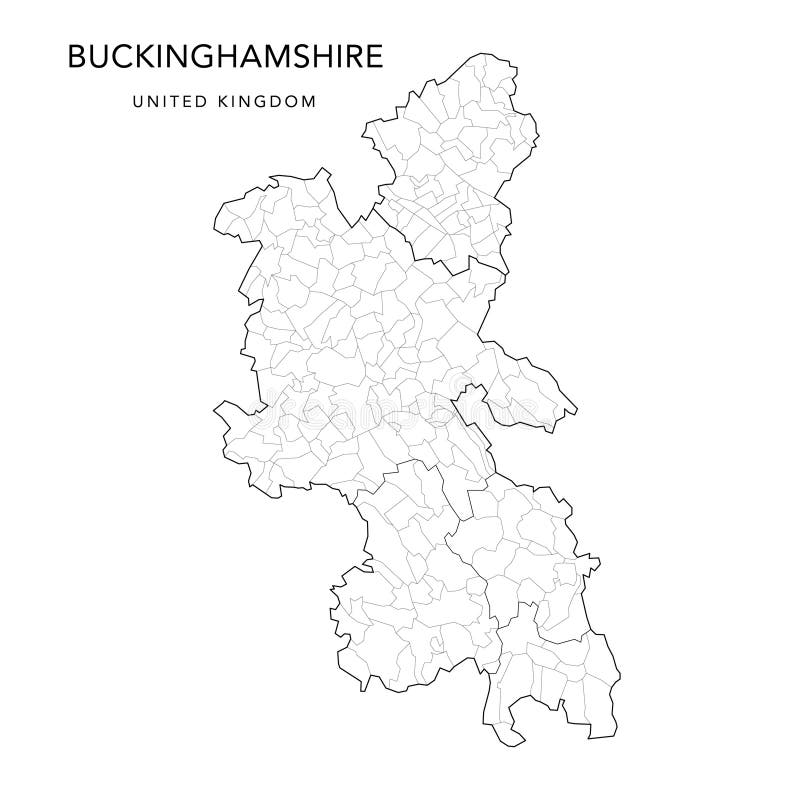 Administrative Map of Buckinghamshire As of 2022 - Vector Illustration ...